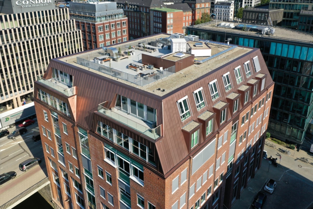 Office Building installed with Kalzip Red Copper | Metal Solutions